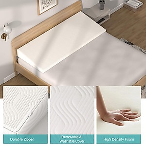 TOLEAD Bed Inclined Wedge Pillow, 7.5 Inch Bed Incline Mattress Topper, Wedge Mattress Elevator for Acid Reflux, Post Surgery, Anti-snoring, Queen, White