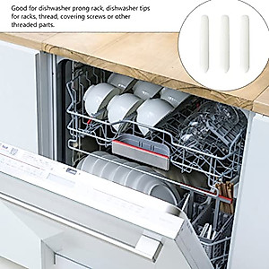 SOLUSTRE 200pcs Universal Dishwasher Rack Tine Prong Repair End Cover Caps Tip Caps Repair Tip Tine Kit Anti Slip Round Tips for Cafe Home Restaurant Bar Supplies