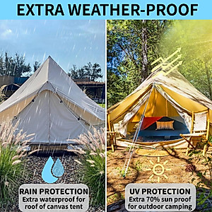 DANCHEL OUTDOOR 4 Season Glamping Yurt Tent with 2 Stove Jacks for 4 Person Camping, Waterproof Rain Fly&Footprint for All Year Living(4M/13ft)