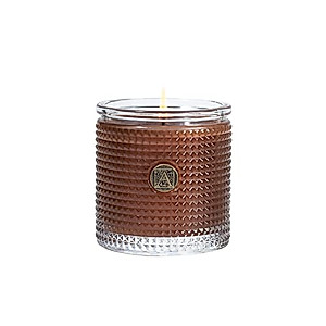 Aromatique Cinnamon Cider Textured Glass Candle 6oz - Decorative Home Fragrance Aromatherapy Long Lasting Room Air Freshener Deodorizer Perfect Fall Decoration Luxury Glass Candle Gift 40 Hour Burn!