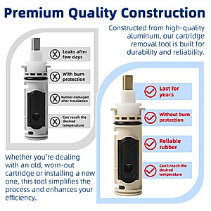Calvana Bathroom Shower Valve Kit, Cartridge Removal Tool, Compatible with Moen 1222 One-Handle Posi Temp Faucets, Durable Brass & Plastic, Included Cartridge Puller Tool, Retainer Clip, Silicone Oil