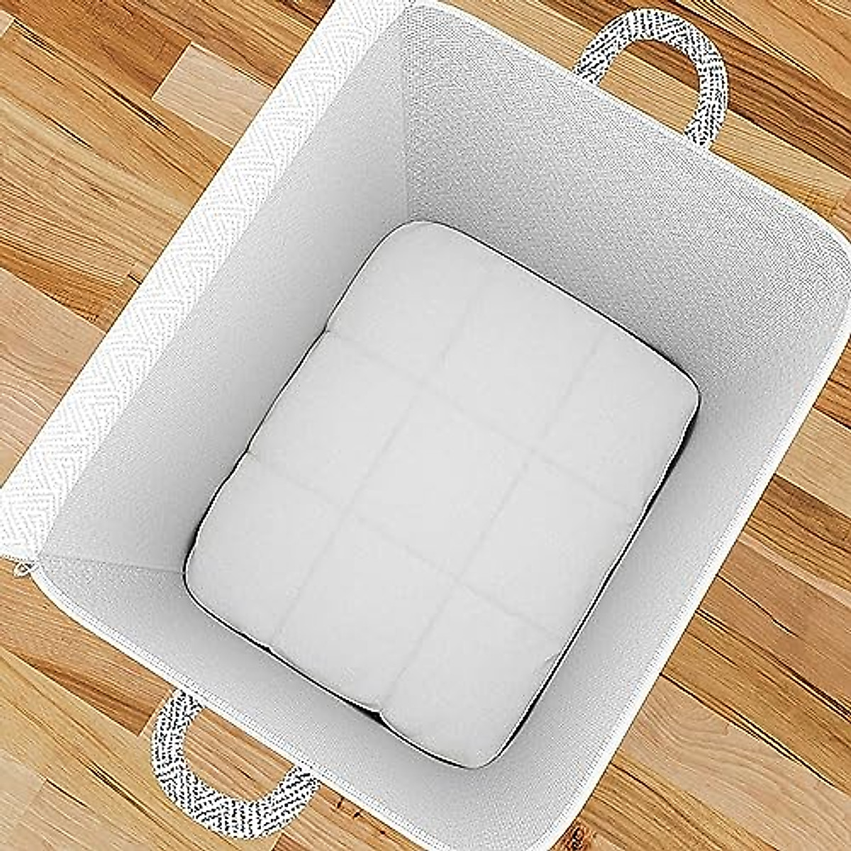 JWSVBF Storage Bins with Zipper Lids for Clothes Non-woven, Closet Organizers Large-Capacity Foldable, Durable Carry Handles Storage Box