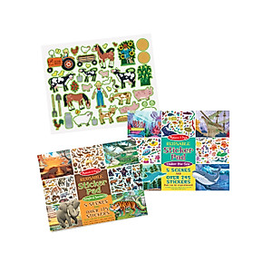 Melissa & Doug Reusable Sticker Pad Bundle - Jungle, Farm & Under the Sea - Art Activities For Kids, Restickable Stickers, Arts And Crafts For Kids Ages 3+