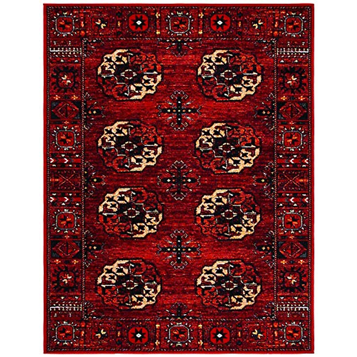 SAFAVIEH Vintage Hamadan Collection Area Rug - 9' x 12', Red & Multi, Oriental Traditional Persian Design, Non-Shedding & Easy Care, Ideal for High Traffic Areas in Living Room, Bedroom (VTH212A)