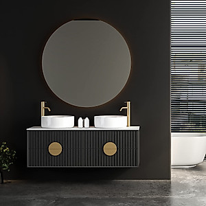 CRE8TIVE Black Wallpaper Peel and Stick Modern 24"x118" Wide Self Adhesive Matte Black Contact Paper for Countertops Waterproof Decorative Thick Black Vinyl Roll for Kitchen Bedroom Walls Cabinets