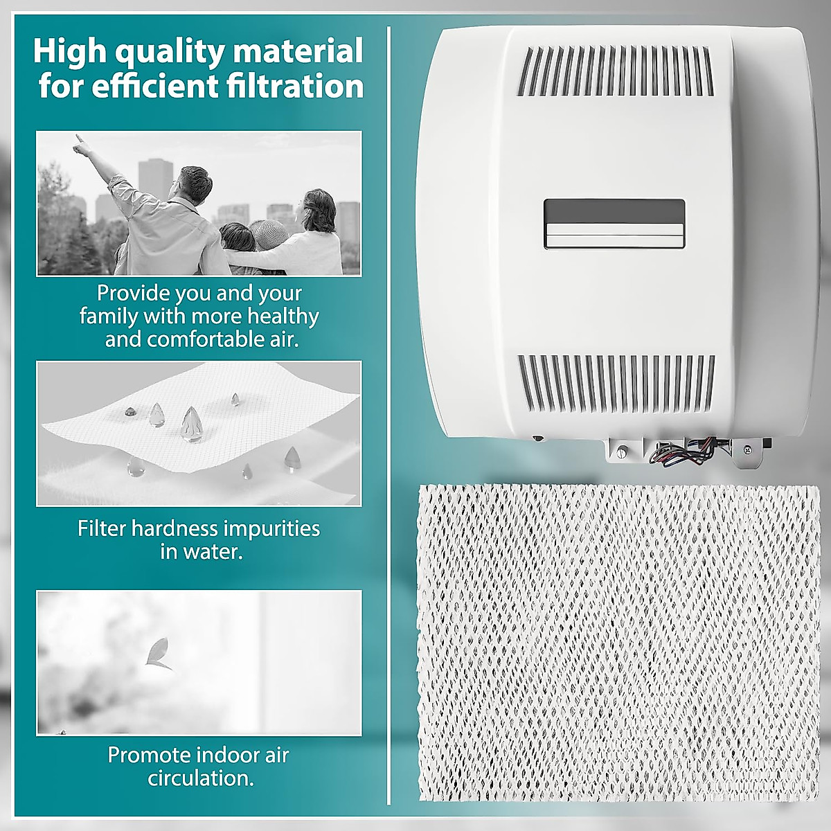 HASMX HC26A1008 Replacement Humidifier Filter Pad for Honeywell HE360, HE-360, HE200A, HE260A, HE260B, HE265A, HE265B, ME360, HE360A, HE360B, HE365A, HE365B Replaces Part Numbers RP3162, A35W (1-Pack)