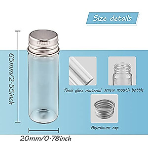 20 Packs 15ml/0.5oz Glass Vials With Aluminum Screw Lids Glass Sealed Bottle Clear Liquid Sample Vial For Jewelry Beads Herbs DIY Craft Storage Decorations