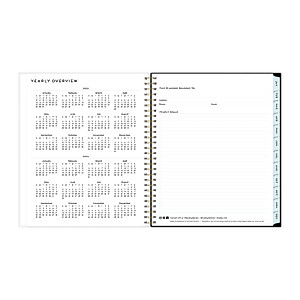 Blue Sky 2023 Monthly Planner, January - December, 8" x 10", Clear Pocket Cover, Wirebound, Baccara Dark (110216-23)