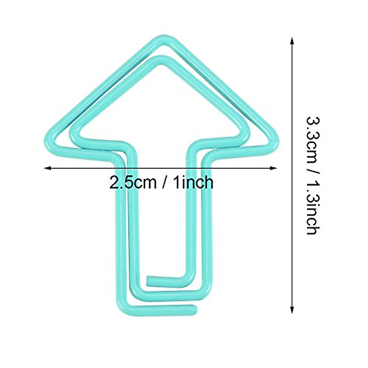Beufee 12Pcs Arrow Shaped Paper Clips, Funny Cute Paperclips Bookmarks Stainless Steel Paper Clips Funny Stationery Marking Clip Marker Clips with Box Planner Clips(Blue)