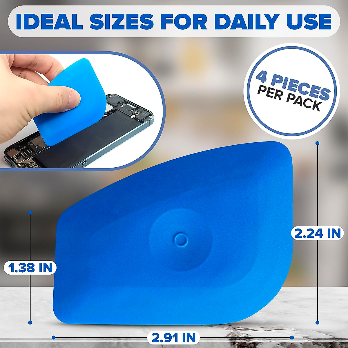 4Pcs Multi Tool Car Sticker Removal Tool - Plastic Window Sticker Remover for Cars Hard Plastic Blade Scrapers for Cleaning Tool - Household Supplies Plastic Sticker Tool Sticker Scraper for Cleaning