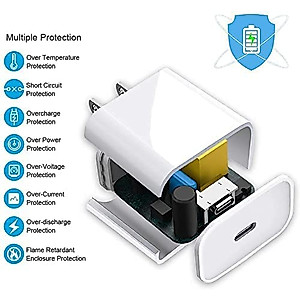 iPhone 14 Charger Block,20W USB C Power Delivery Charger, iPhone 13 Charger iPhone Fast Charger Wall Type C Charger Adapter Compatible iPhone 14/14 Plus/14 Pro/14 Pro Max/13 Pro Max/SE,iPad Mini/Pro