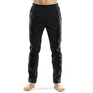 INBIKE Cycling Running Pants Jogger Winter Windproof Long Straight Sweat Pants Black Large TJ