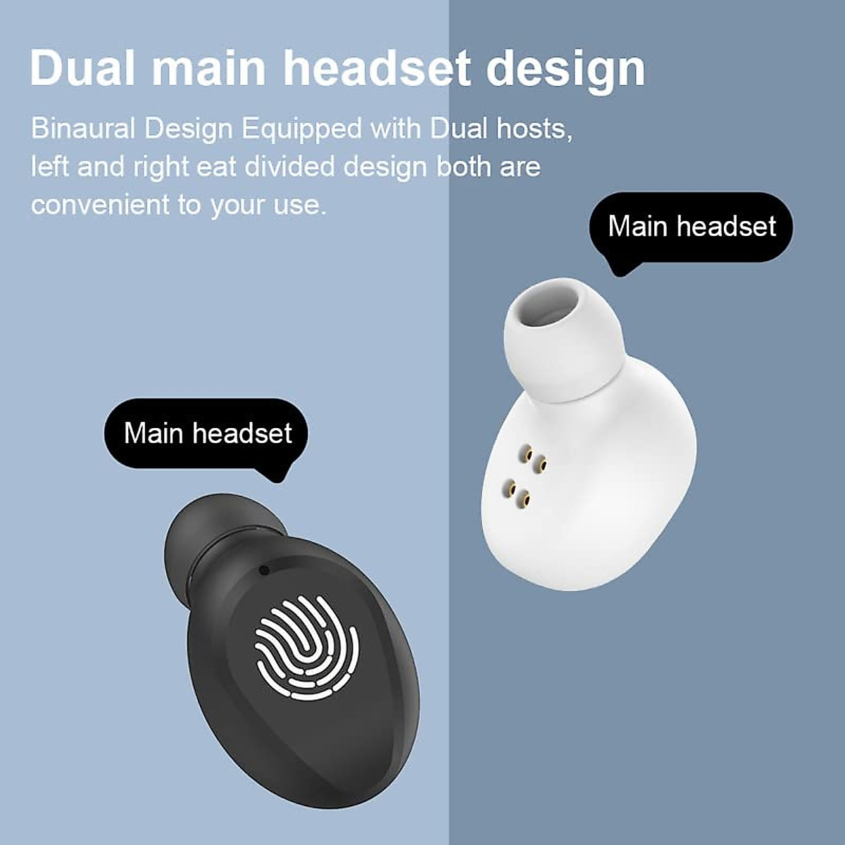 RUSAM TWS BL31 True Wireless Earbuds Bluetooth 5.2 Headphones Touch Control Stereo Earphones in-Ear Built-in Mic Headset Premium Deep Bass for Music Game Sport,Black