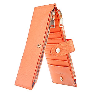 Travelambo RFID Wallet Women Large Size Bifold Multi Card Wallet Case with Zipper Pocke Credit Card Holder for Women