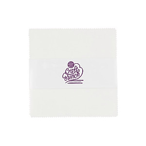 Craft Bunch - 10 inch Layer Cake for Quilting - 42 Precut Cotton Fabric Squares (White)