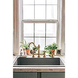 Kingston Brass KS3792AXBS Restoration Bridge Kitchen Faucet, 9", Polished Brass