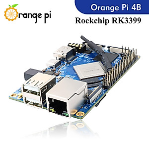 Orange Pi 4B 4GB+16GB Single Board Computer, Rockchip RK3399 6-Core ARM 64 Bit Development Board with 16GB eMMC Flash, Compatible Android/Ubuntu/Debian OS(Pi 4B+Case+Heat Sink+Power Supply)