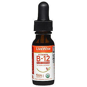 Vitamin B12 for Kids | USDA Organic Vitamin B12 Liquid Drops | B12 Vitamin Supplement for Toddlers and Children | Vegan | Non-GMO | Gluten Free | Low Dose
