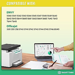 S SMARTOMNI 62XL Black Ink Cartridge Replacement for HP 62 62XL Ink Cartridges Combo Pack Black for HP OfficeJet 5740 5745 5746 8040 200 250 HP Envy 5545 5660 5665 7640 (2 Pack, Black)