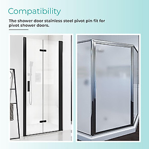 GRONGU Shower Door Pivot Pin Kit for Pivot Shower Doors, Stainless Steel Framed Pivot Shower Door Parts with Hex-Nut and Washer, Shower Door Pivot Replacement Parts