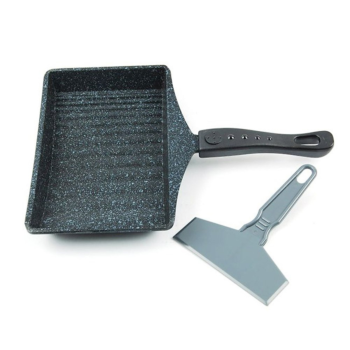 KITCHEN-ART Marble coating Egg Roll frypan with spatula for Folded Egg,Tamago Omelet Pan