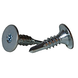 Steel Self-Drilling Screw, Zinc Plated Finish, Wafer Head, Star Drive, #3 Drill Point, #10-16 Thread Size, 3/4" Length (Pack of 50)