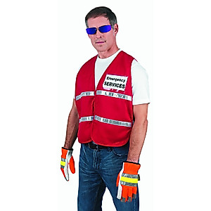 MCR Safety - 611ICV204 ICV204 Incident Command Polyester/Cotton Safety Vest with 1-Inch White Reflective Stripe, Red