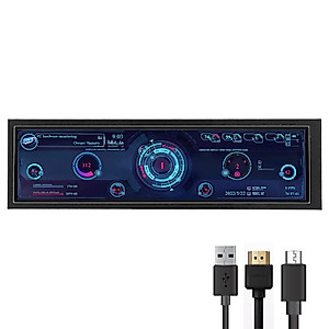 8.8 Inch Mini Computer Case IPS Screen, AIDA64 CPU GPU SSD Data Temperature Monitor, 60Hz 480x1920 Portable LCD PC Sensor Panel Display, for PC Chassis Sub Screen