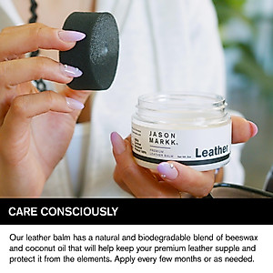 Jason Markk Leather Care Kit, 4-Piece Set, Ready-To-Use Foam, Balm Conditioner, Sponge, Delicates Brush, & Microfiber Towel, Ideal for Maintaining, Cleaning, & Protecting Leather Goods, 4oz