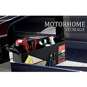Handy Laundry Fold Away Car Trunk Organizer, Black, 22" x 10" x 11", Non-slip Fastener secures to your trunk and prevents sliding, Prevent items from rolling around or shifting in your trunk
