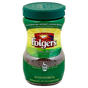 Folgers Classic Decaf Instant Coffee, 8 Ounce