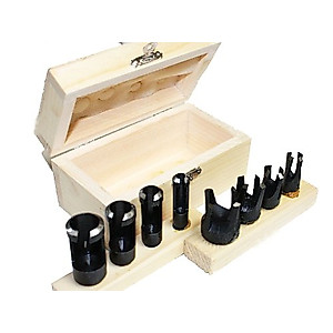 8 PC WOOD PLUG CUTTER CUTTING TOOL DRILL BIT SET STRAIGHT AND TAPERED TAPER