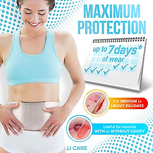 JJ CARE Silver Calcium Alginate Wound Dressing (Pack of 20) 4x5, Calcium Alginate Wound Dressing, Individually Packed Calcium Alginate, Highly Absorbent Silver Wound Dressing