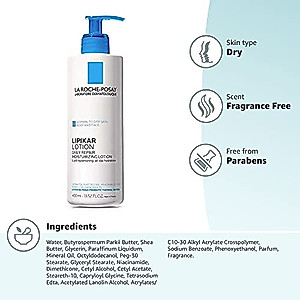 La Roche-Posay Lipikar Daily Repair Moisturizing Cream, Fragrance Free Body Moisturizer with Shea Butter, Body Lotion for Dry Skin, Moisturizing for Sensitive Skin