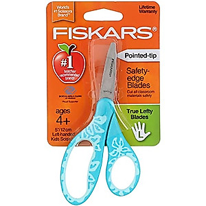 Fiskars 5" Kid Scissors Left-Handed Pointed-Tip, 2 Pack - Assorted color