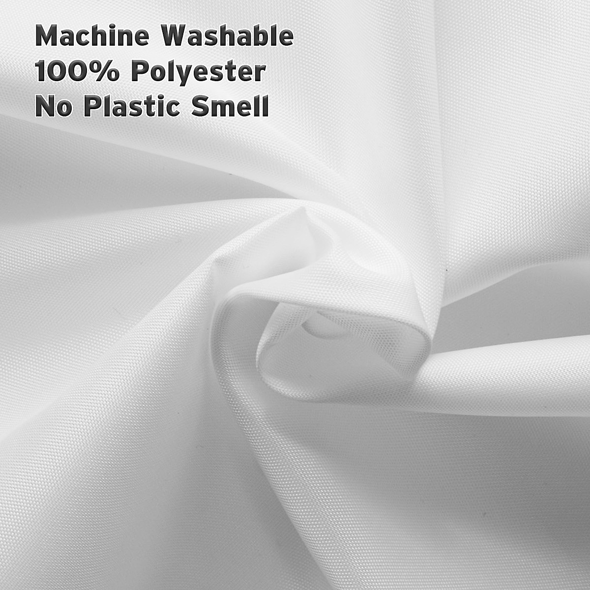 Titanker Fabric Shower Curtain Liner Washable, 70 x 72 Inches, White Shower Liner Fabric with 2 Magnets, Bathroom Polyester Shower Liner Waterproof Soft Lightweight, White