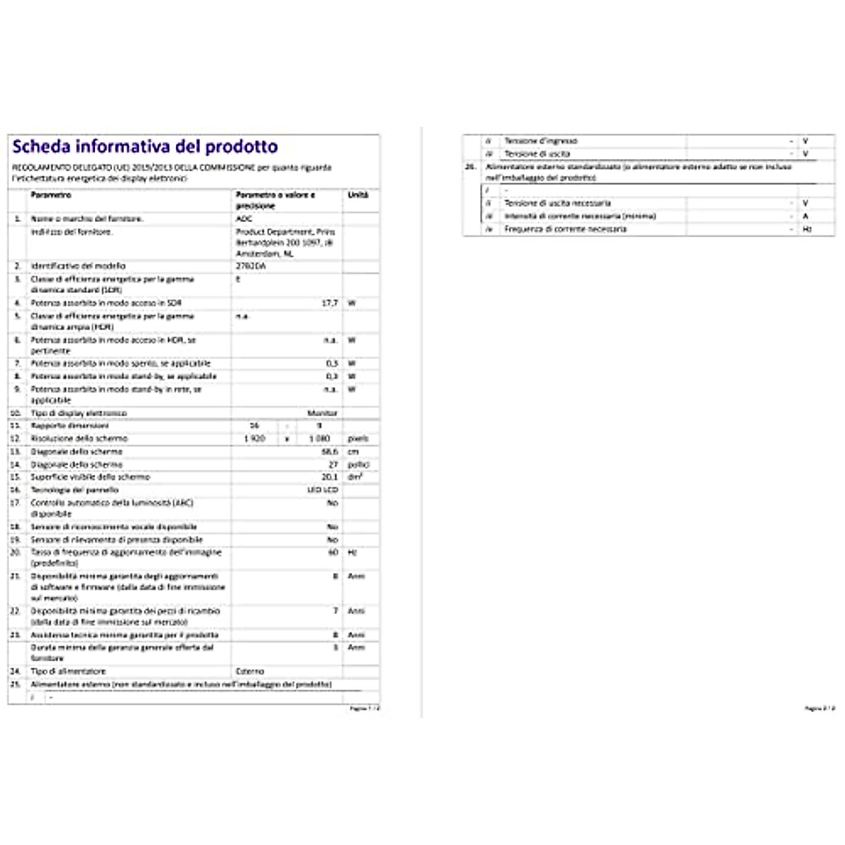 AOC 27B2DA 27 inch IPS Monitor - Full HD 1080p, 4ms Response, Built In Speakers, HDMI, DVI