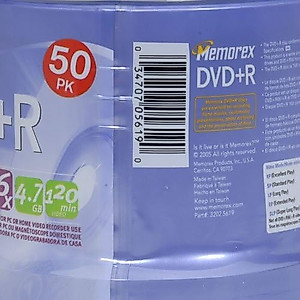 Memorex DVD+R 16x 4.7GB 50 Pack Spindle