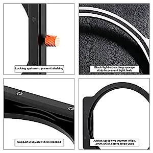 K&F Concept 100x100mm Square ND Filter Kit ND1000 (10 Stop) + 1x Filter Holder + 8 x Filter Rings with 28 Multi-Layer Coatings Compatible with Canon Nikon Camera Lens