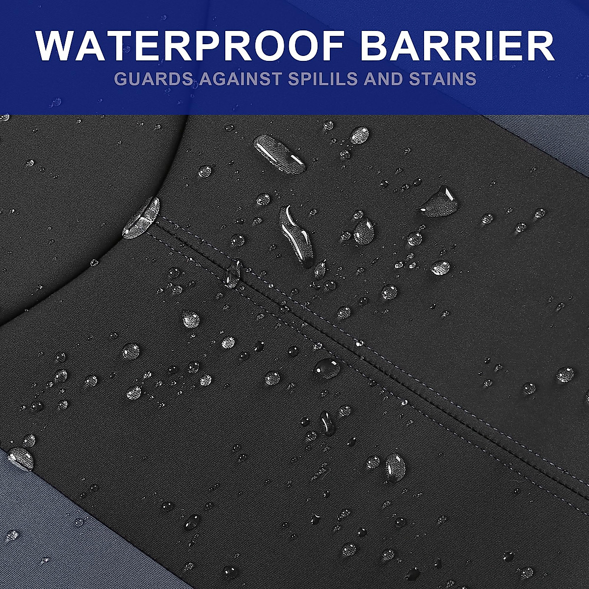 CAROMOP Neoprene Car Seat Cover 2 Front Seats, Waterproof Seat Covers for Cars, Universal Fit for Most Car Interior Covers-Sedan Truck SUV(Black/Gray)