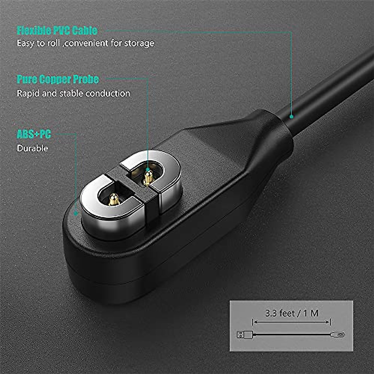 TUSITA [2-Pack Magnetic Charger Compatible with AfterShokz Aeropex, SHOKZ OPENCOMM, OPENRUN PRO, OPENRUN, OPENRUN Mini - USB Charging Cable 3.3ft
