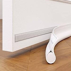 37" Cutable Door Draft Stopper Bottom One Sided Blockers for Bottom of Door Reduce Noise Cold Air, Dust, insulate Fits for Interior／Exterior Doors，1 Pack