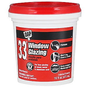 Dap 12121 33 Glazing Compound, 1-Pint, White