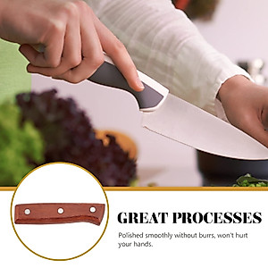 1 Set Kitchen Handle Vegetable Cutter Handle Chef Cutter Handle Knives Scales Handle Non-skid Cutter Handle Wood Knives Handle Diy Handle Blank Wooden Chopping