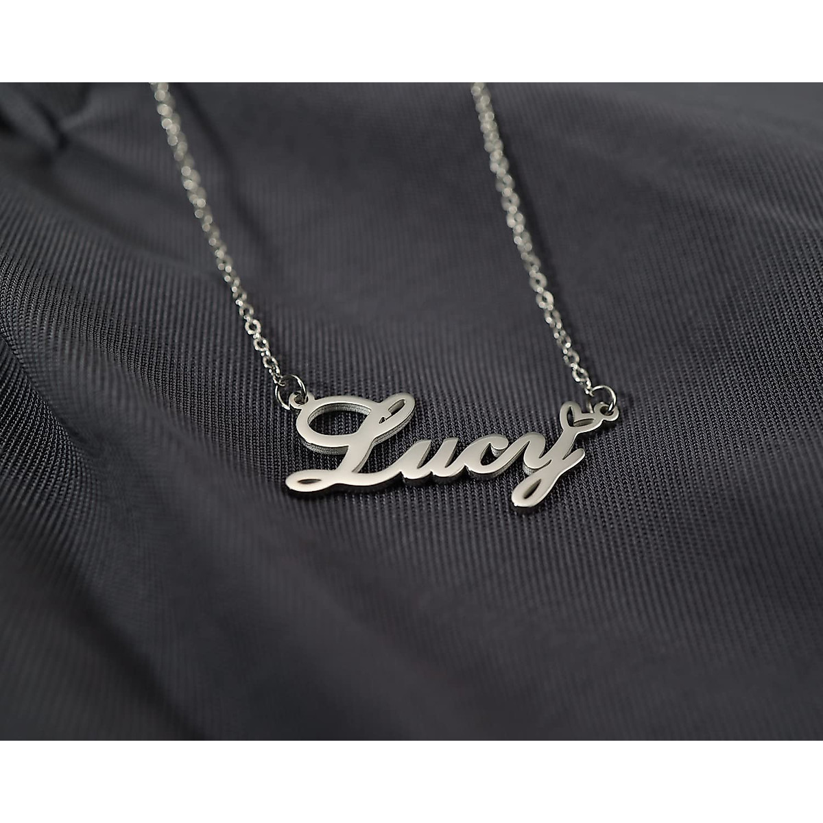 Isabel Personalized Name Necklaces 18K Gold Plated Cute Love Heart Name Pendant for Womens