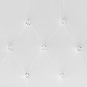 EMMA + OLIVER Tufted Upholstered Full Size Headboard in White Fabric