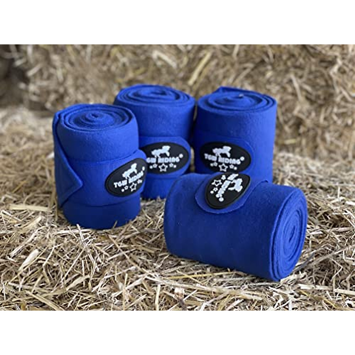 TGW RIDING Horse Polo Leg Wraps, 4-Pack (Royal Blue)(4.73inchesX118inches)