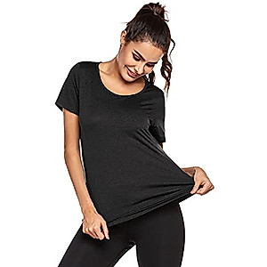 ADOME Workout Tops for Women Short Sleeve Athletic Shirts Yoga Tops Active Wear Outfits Gym Clothes for Hiking Running Shirt