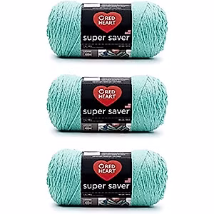 Red Heart Super Saver Aruba Sea Yarn - 3 Pack of 198g/7oz - Acrylic - 4 Medium (Worsted) - 364 Yards - Knitting/Crochet