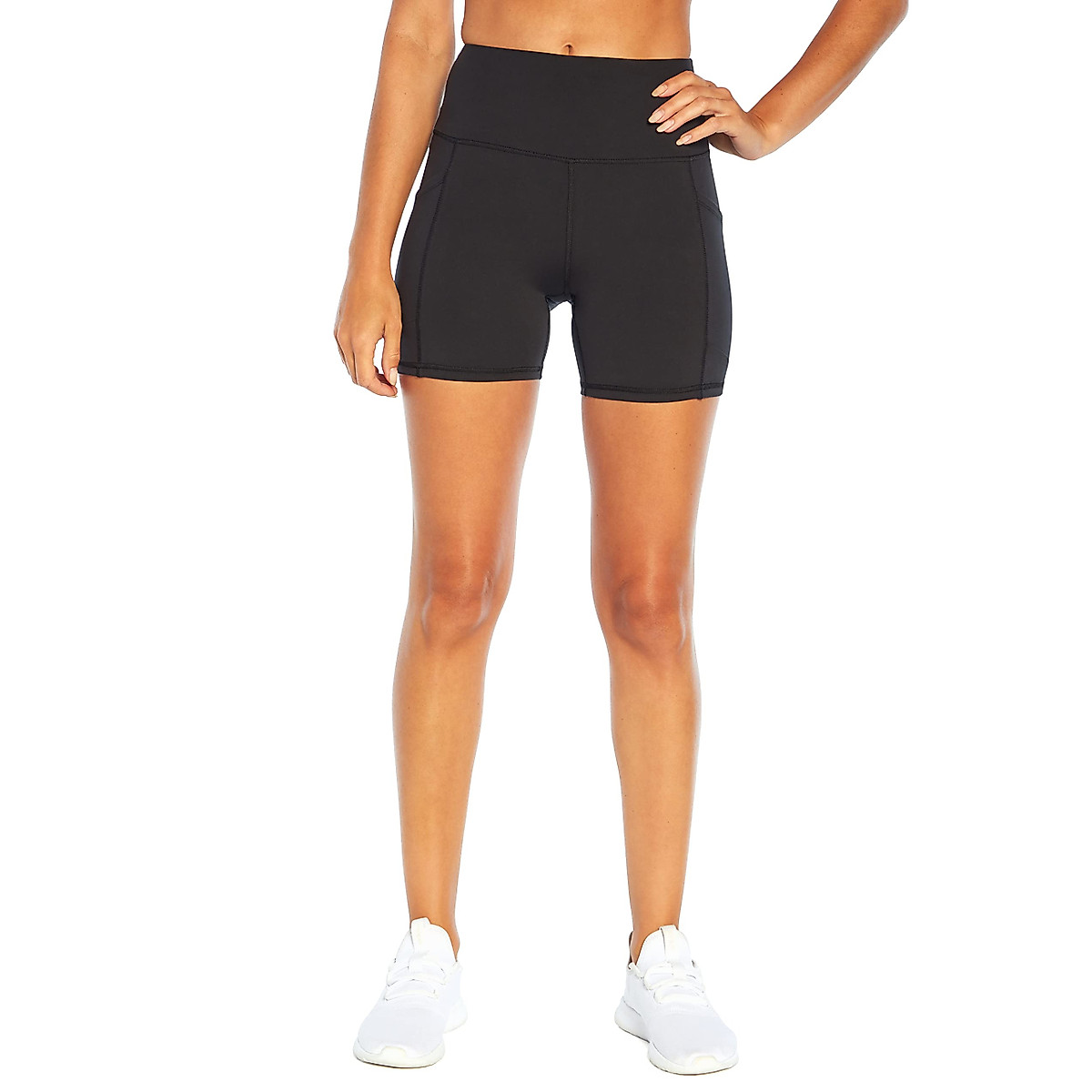 Marika Womens Linnette High Waist Tummy Control Short, Black, Large US